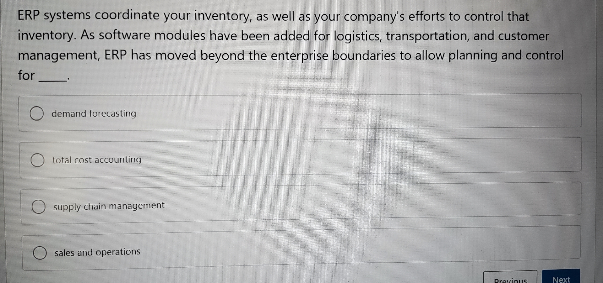 Solved ERP systems coordinate your inventory, as well as | Chegg.com