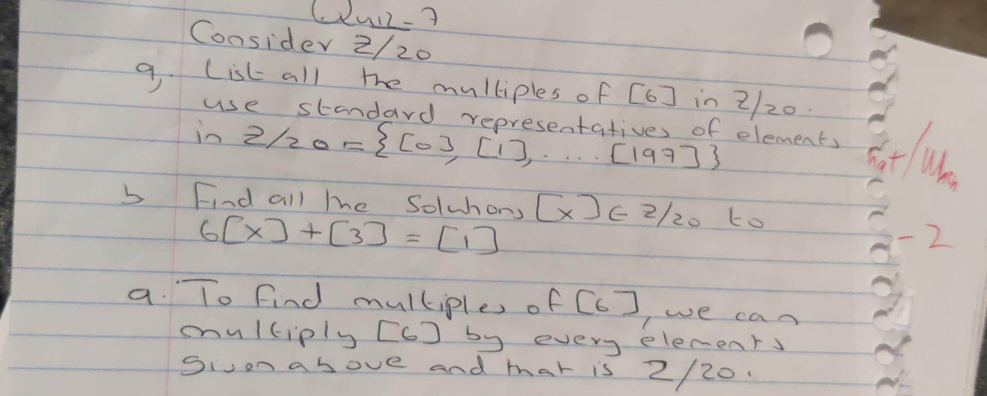 Solved Consider z/20 9. List all the multiples of [6] in | Chegg.com