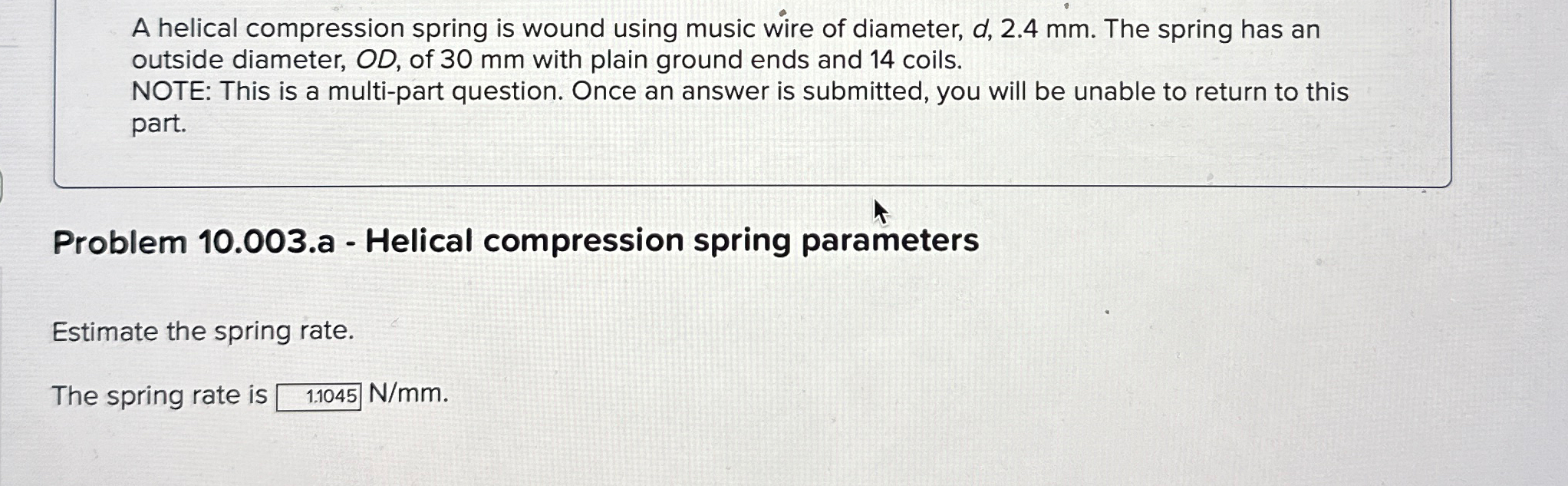 Solved A helical compression spring is wound using music | Chegg.com