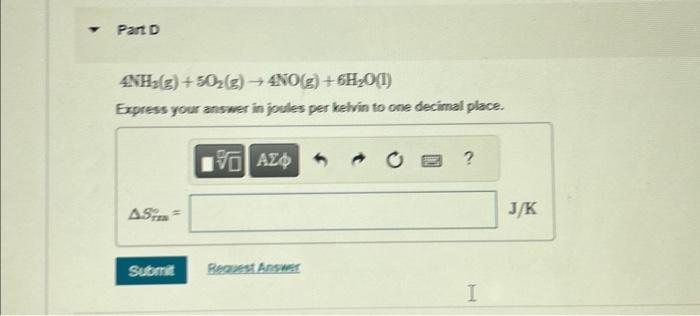 Solved MISSED THIS? Watch IWE Calculating Standard Entropy | Chegg.com