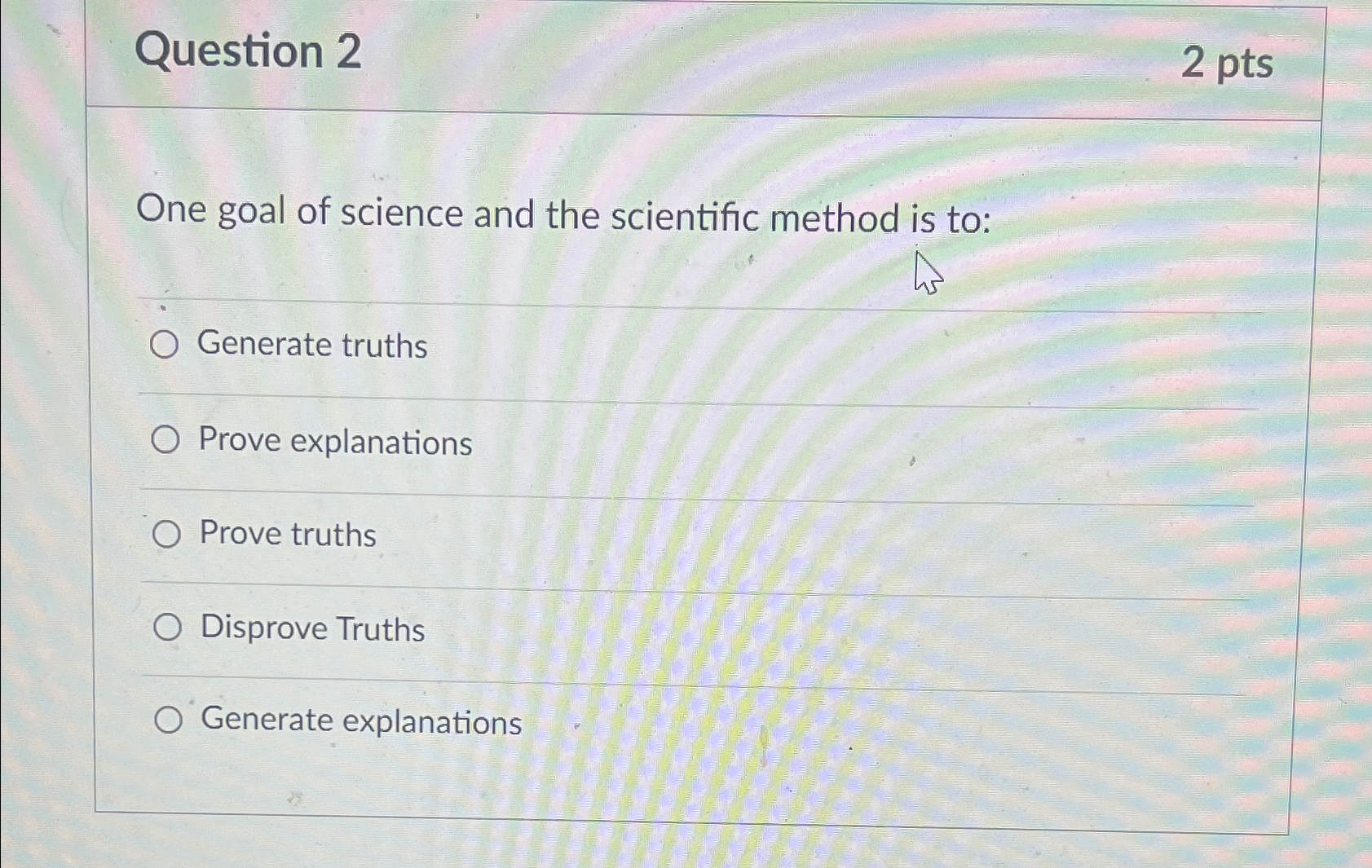 Solved Question 22ptsOne goal of science and the scientific | Chegg.com