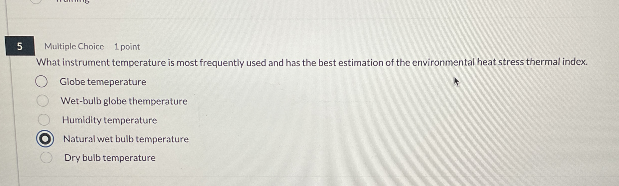 Solved 5Multiple Choice1 ﻿pointWhat instrument temperature | Chegg.com