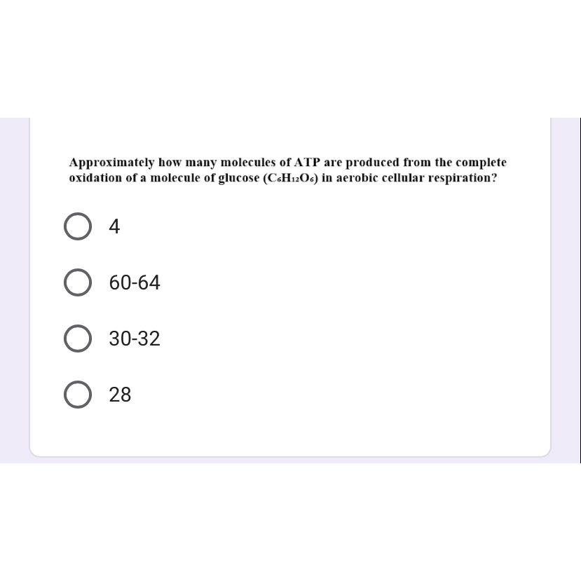Solved Approximately how many molecules of ATP are produced | Chegg.com