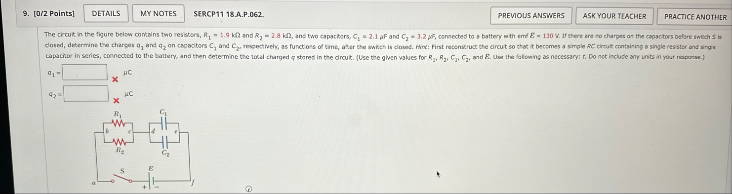 Solved The circuit in the figure below contains two | Chegg.com