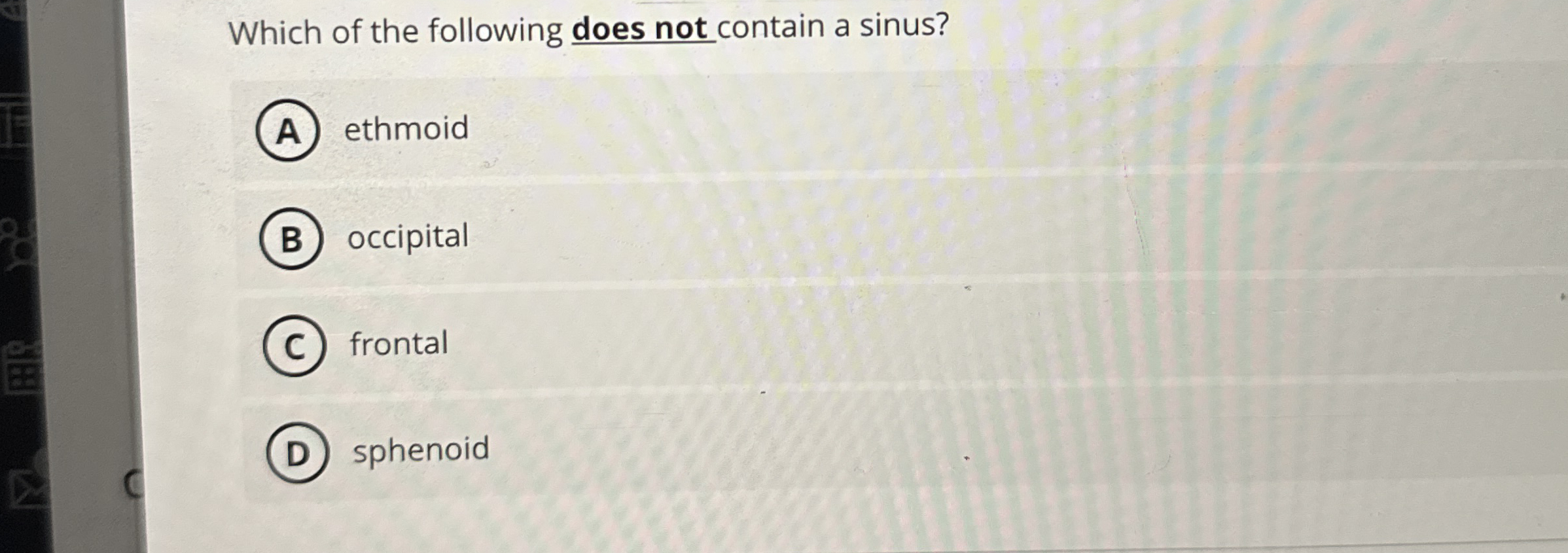 Solved Which of the following does not contain a | Chegg.com