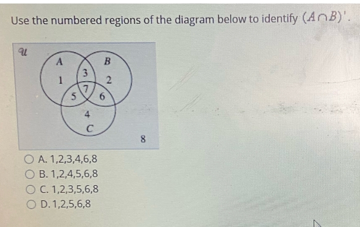 Solved Use the numbered regions of the diagram below to | Chegg.com