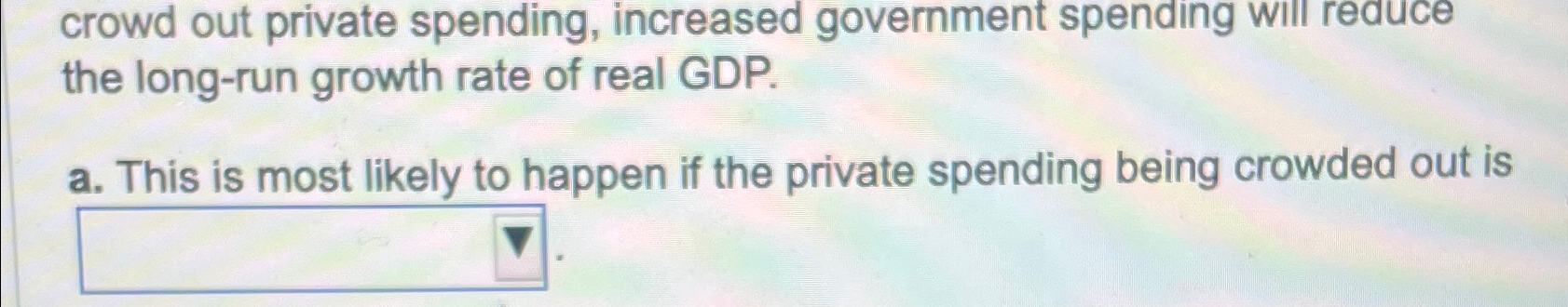 Solved crowd out private spending, increased government | Chegg.com