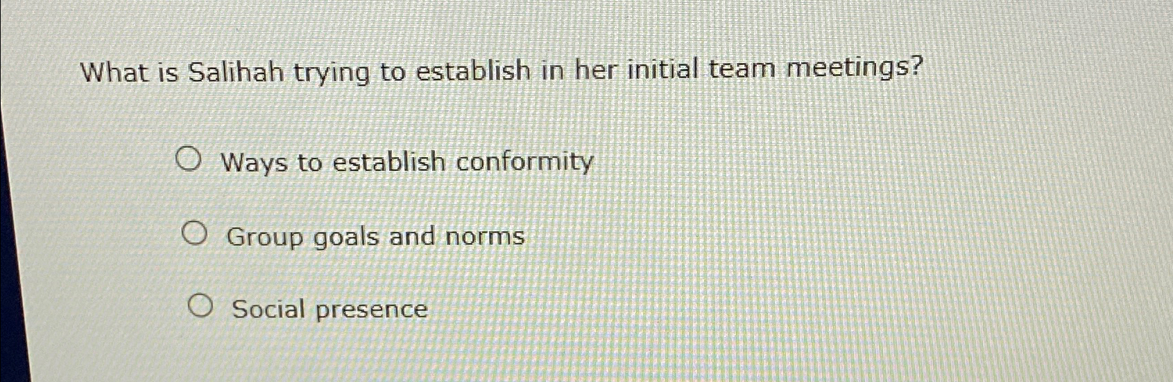 Solved What is Salihah trying to establish in her initial | Chegg.com