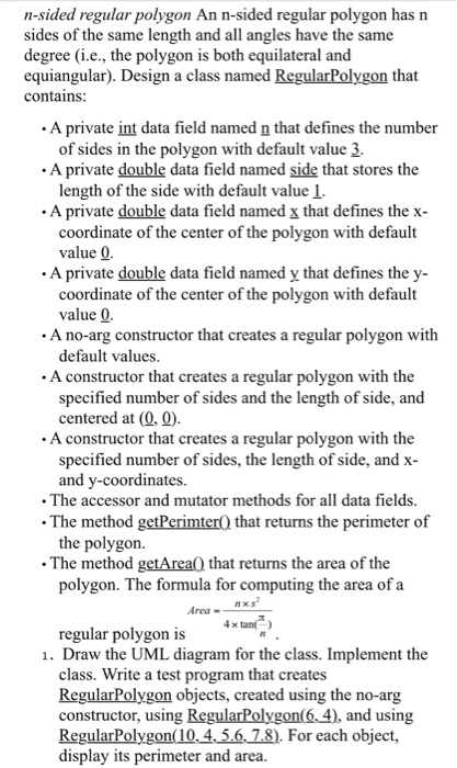 Solved n-sided regular polygon An n-sided regular polygon | Chegg.com