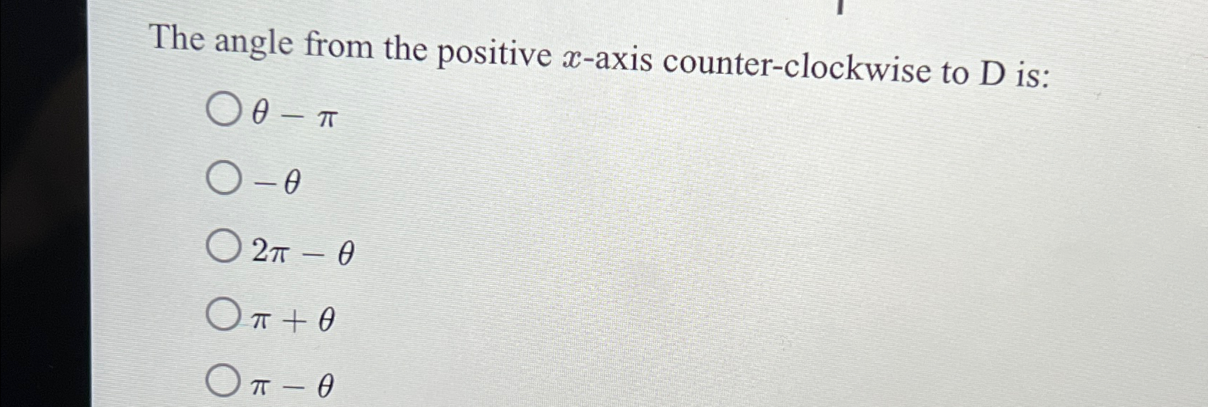 Solved The angle from the positive x-axis counter-clockwise | Chegg.com