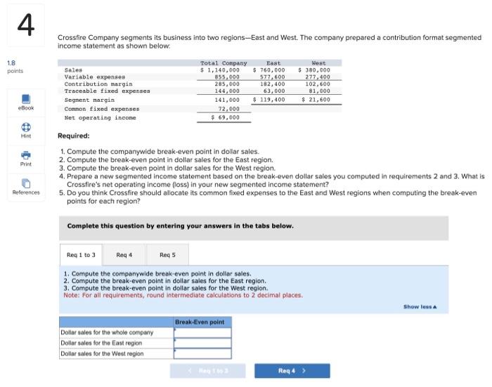 Solved Crossfire Company segments its business into two | Chegg.com