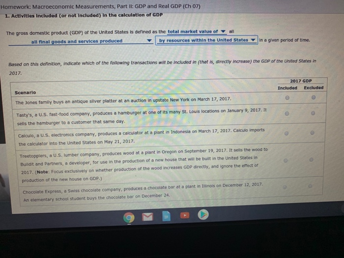 Solved Homework: Macroeconomic Measurements, Part II: GDP | Chegg.com