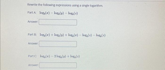 Solved Rewrite the following expressions using a single | Chegg.com