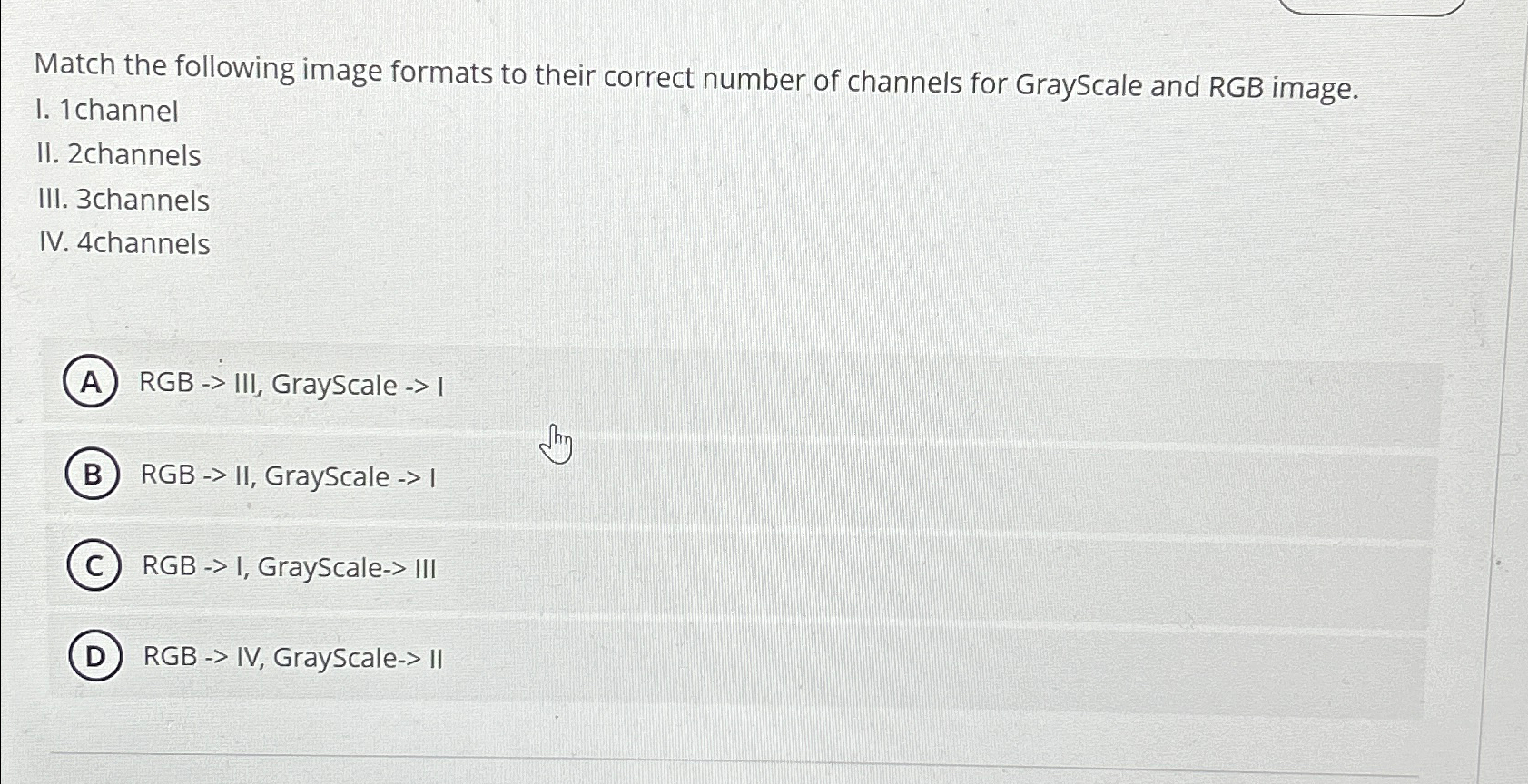 Solved Match the following image formats to their correct | Chegg.com