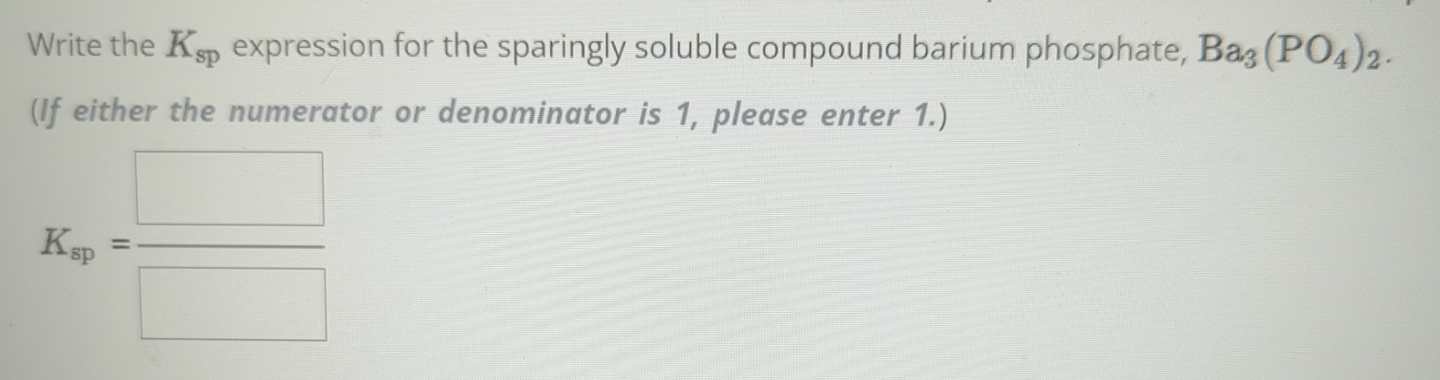 Solved Write the Ksp ﻿expression for the sparingly soluble | Chegg.com