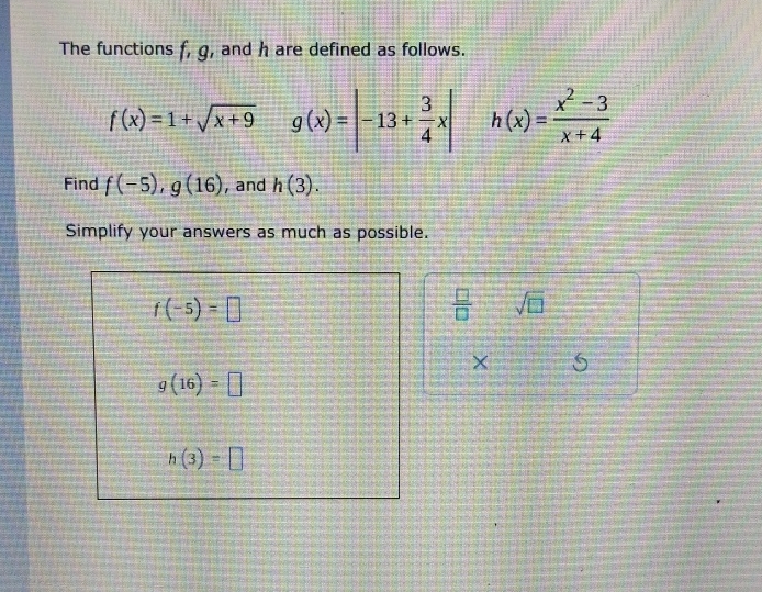Solved The functions f,g, ﻿and h ﻿are defined as | Chegg.com