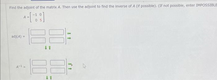 Solved Find the adjoint of the matrix A. Then use the | Chegg.com