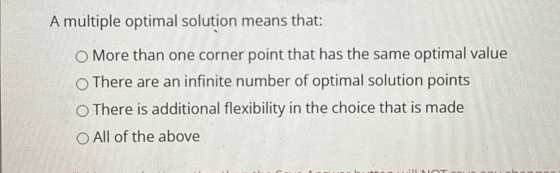 Solved A multiple optimal solution means that:More than one | Chegg.com