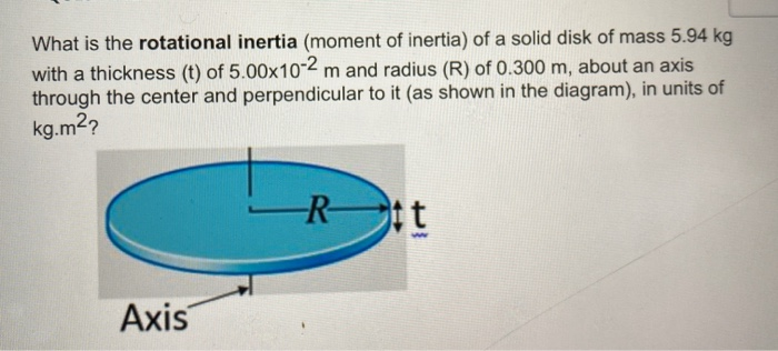 Solved What is the rotational inertia (moment of inertia) of | Chegg.com
