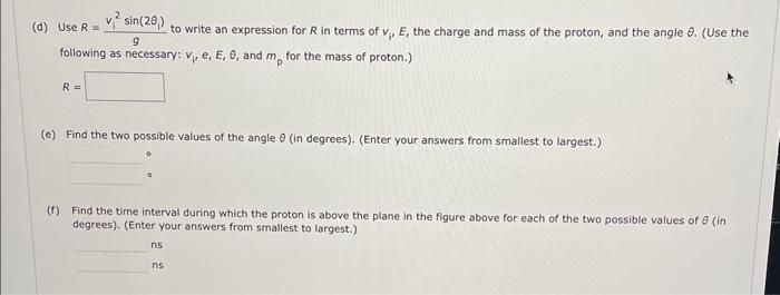 Solved Protons are projected with an initial speed v1=9.83 | Chegg.com