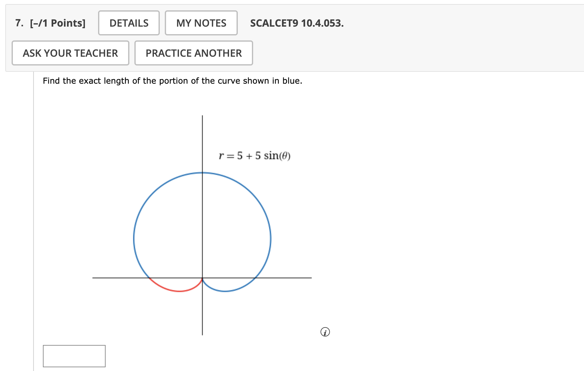 Solved 7. [-/1 ﻿Points] ﻿SCALCET9 10.4.053. ﻿ASK YOUR | Chegg.com
