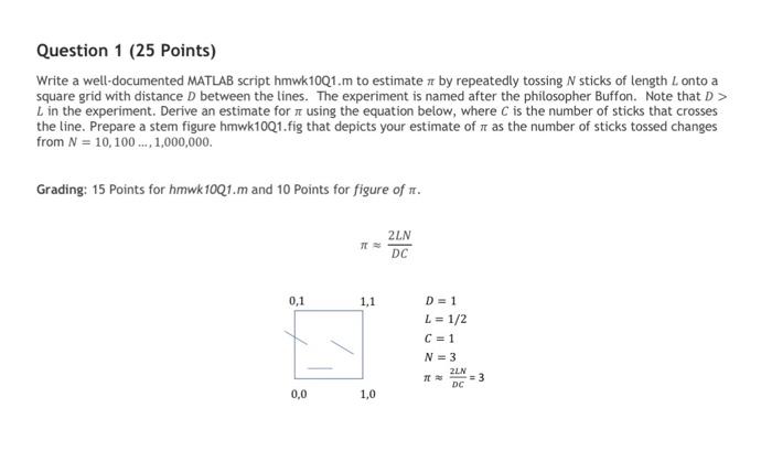 Solved Question 1 25 Points Write A Well Documented Matlab 