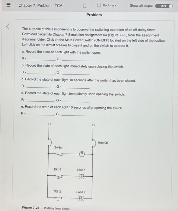 Solved Chapter 7. Problem 4TCA 0 Bookmark Show all steps: | Chegg.com