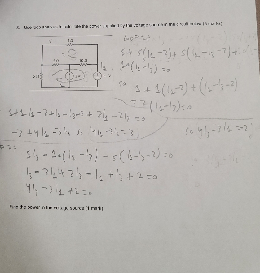 Solved Use loop analysis to calculate the power supplied by | Chegg.com