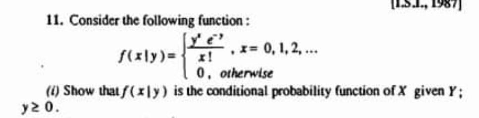 Solved 11. Consider the following function: | Chegg.com