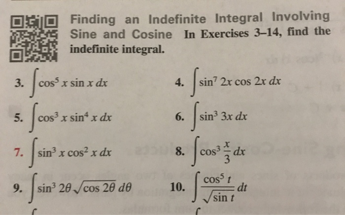 Solved DUO Finding an Indefinite Integral Involving Sine and | Chegg.com