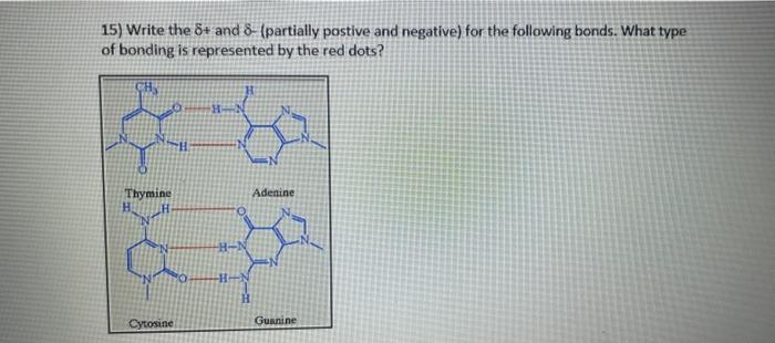 Solved 15) Write the δ+ and 8 - (partially postive and | Chegg.com