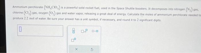 Solved Ammonium perchlorate (NH4ClO4) is a powerful solid | Chegg.com