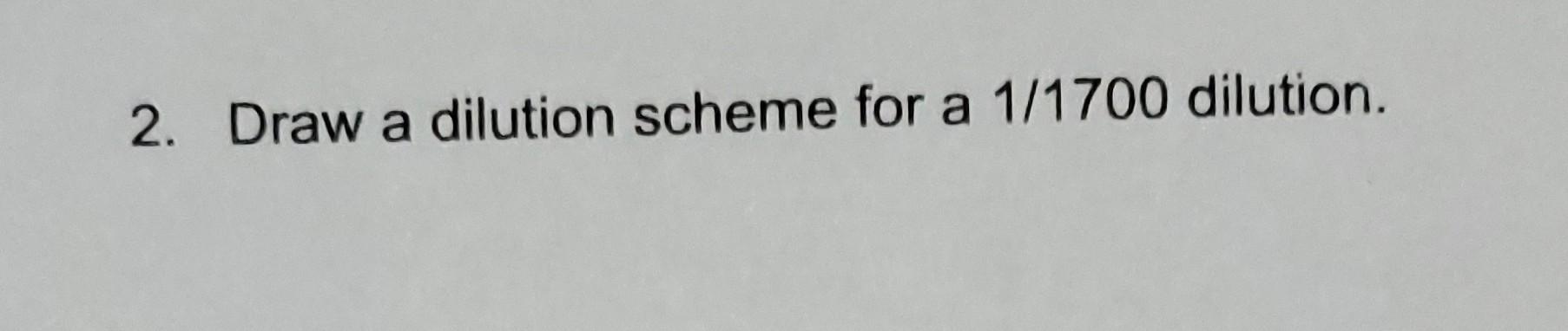 Solved 2. Draw a dilution scheme for a 1/1700 dilution. | Chegg.com