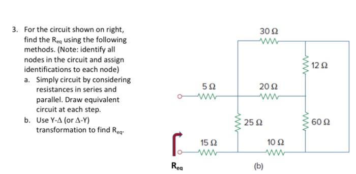 Solved 3. For the circuit shown on right, find the Req | Chegg.com