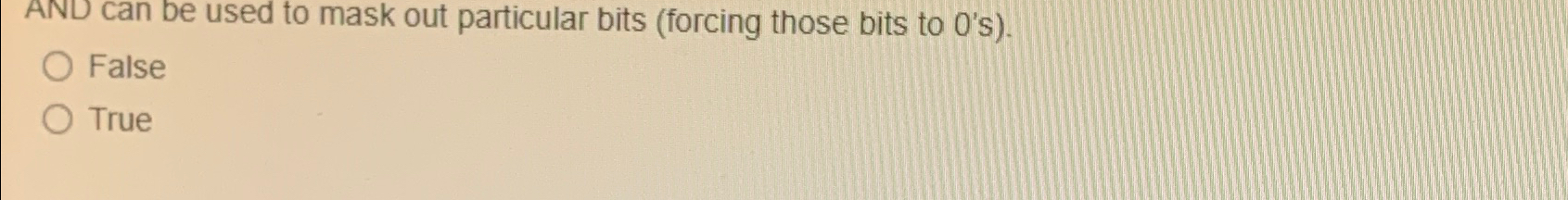 AND can be used to mask out particular bits (forcing | Chegg.com