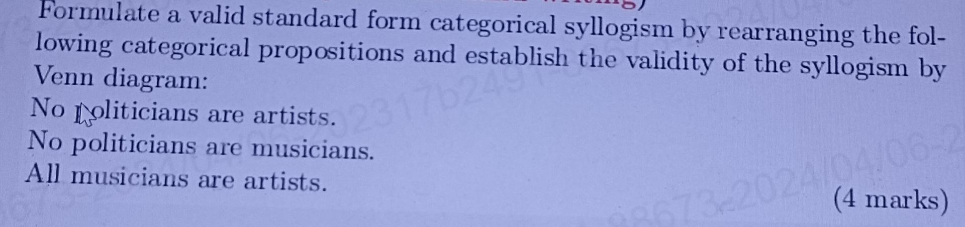 Solved Formulate a valid standard form categorical syllogism | Chegg.com