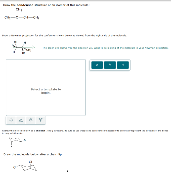 Solved Answer all 4 ﻿questions.Redraw the molecule below as | Chegg.com