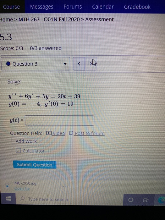 Solved Course Messages Forums Calendar Gradebook Home > MTH | Chegg.com