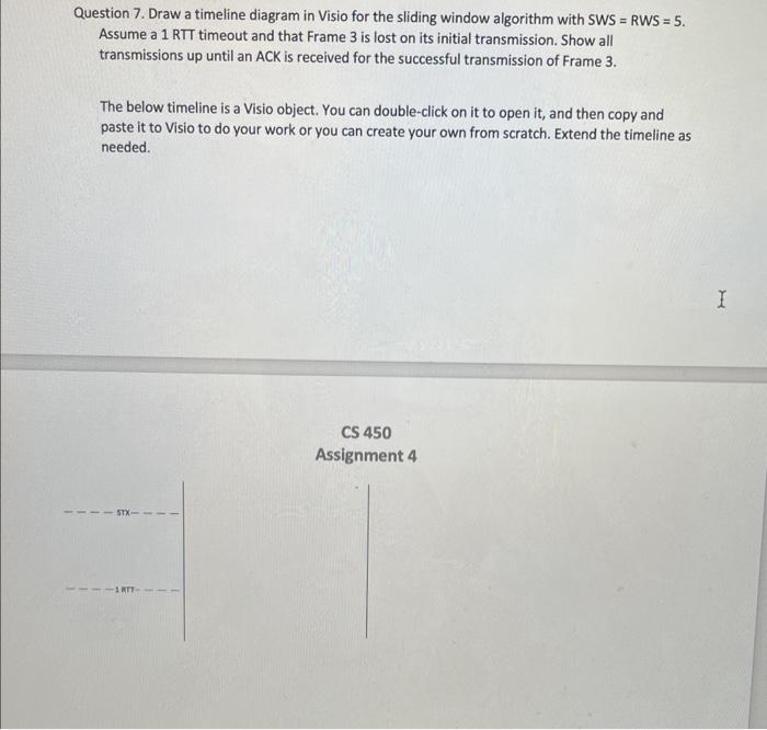 Solved Question 7. Draw a timeline diagram in Visio for the | Chegg.com