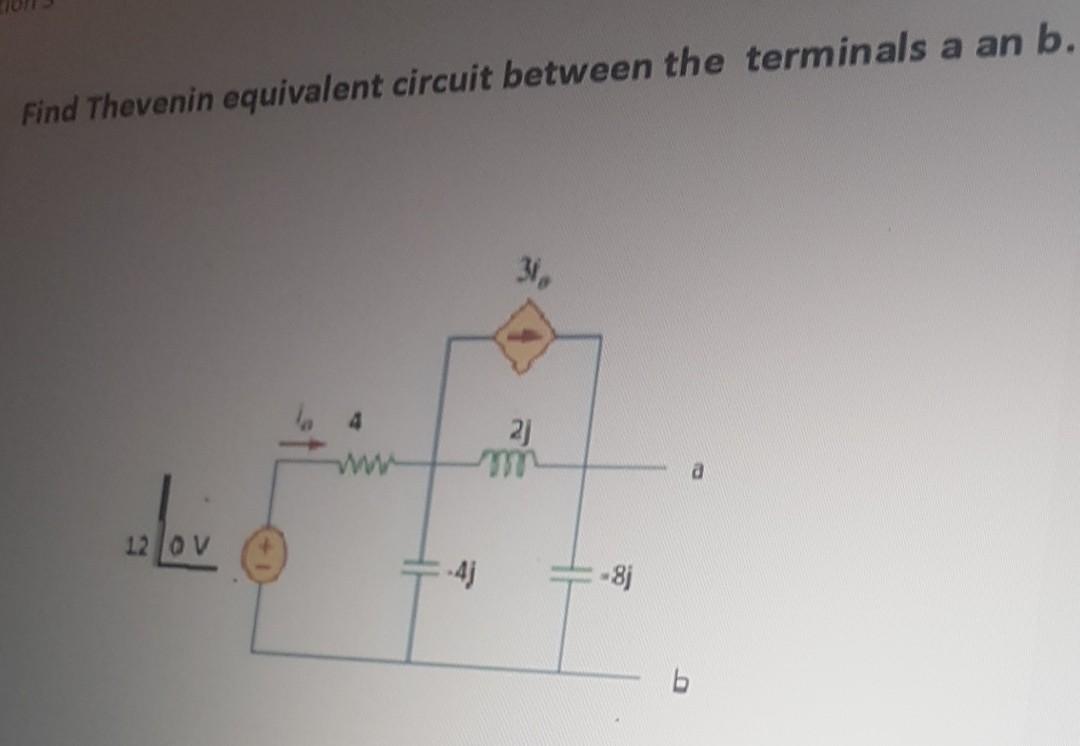 Solved Find Thevenin equivalent circuit between the | Chegg.com