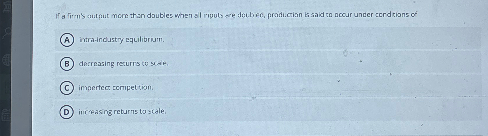 If a firm's output more than doubles when all inputs | Chegg.com