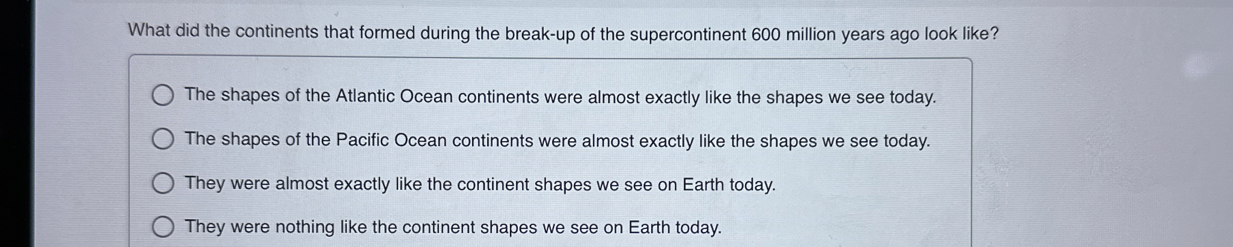 Solved What did the continents that formed during the | Chegg.com