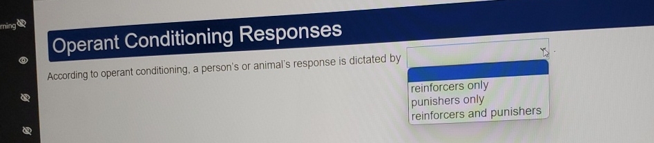 Solved Operant Conditioning ResponsesAccording to operant | Chegg.com
