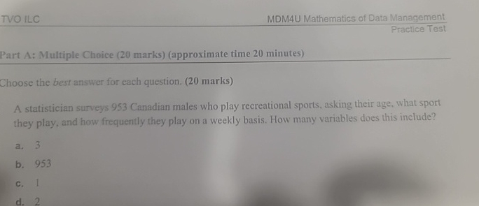 Solved TVO ILCMDM4U Mathematics of Data ManagementPractice | Chegg.com