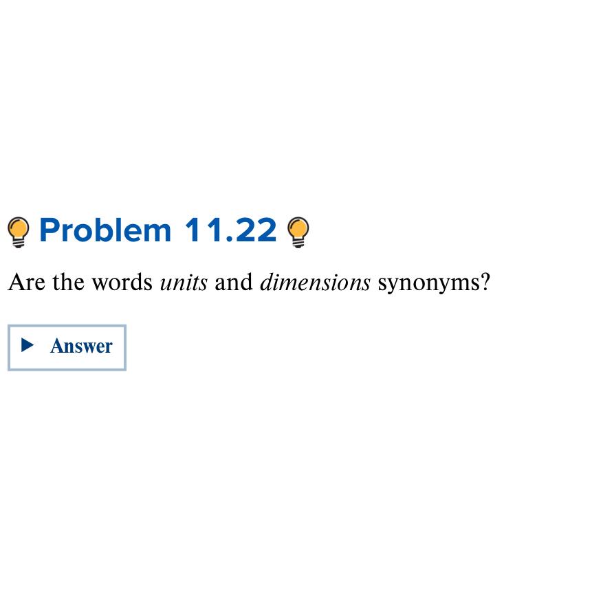Solved Q Problem 11.22Are the words units and dimensions | Chegg.com