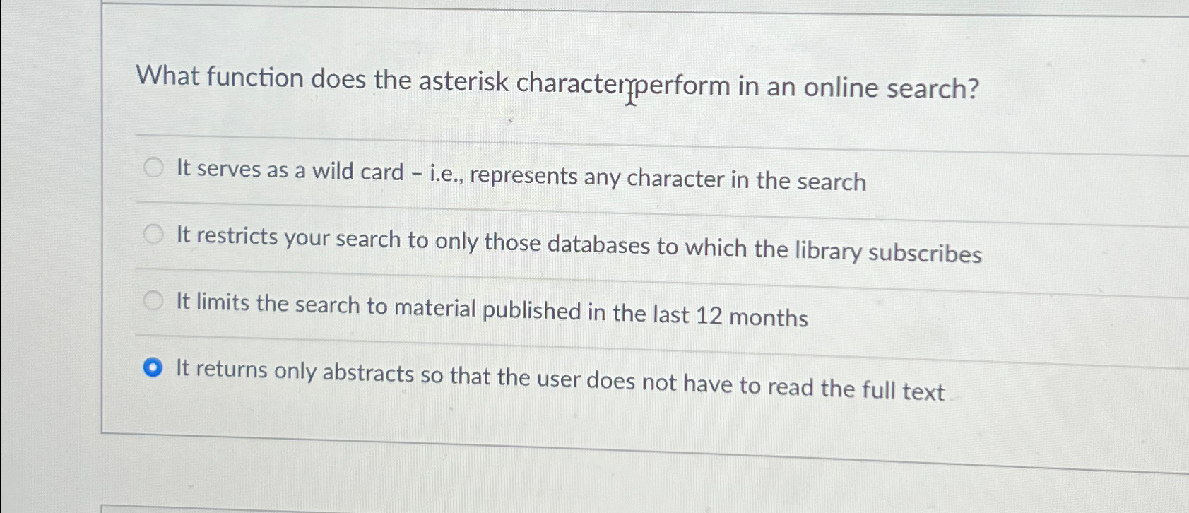 Solved What function does the asterisk characterperform in | Chegg.com