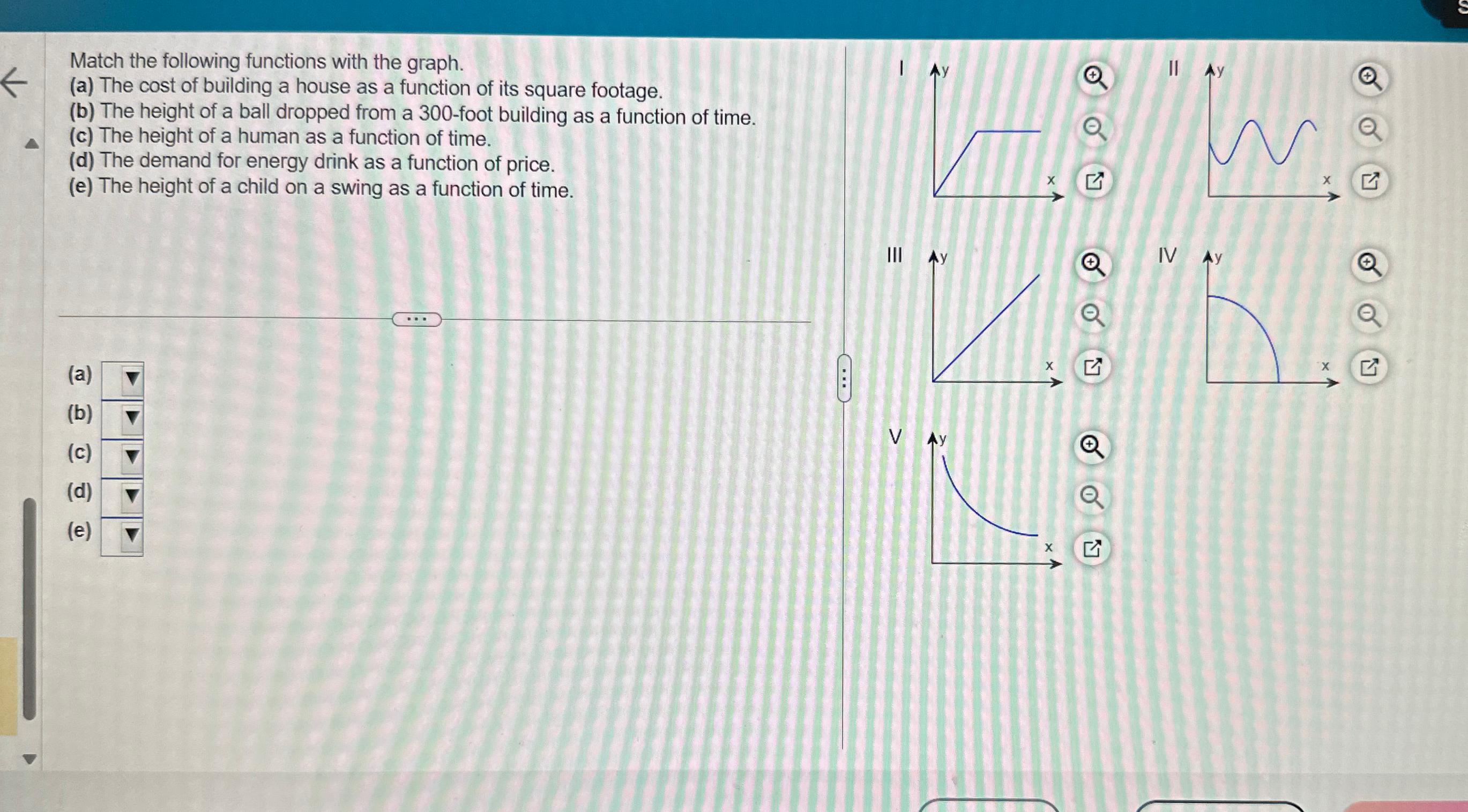 Solved Match the following functions with the graph.(a) ﻿The | Chegg.com