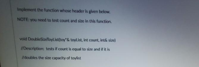 Solved Implement the function whose header is given below. | Chegg.com