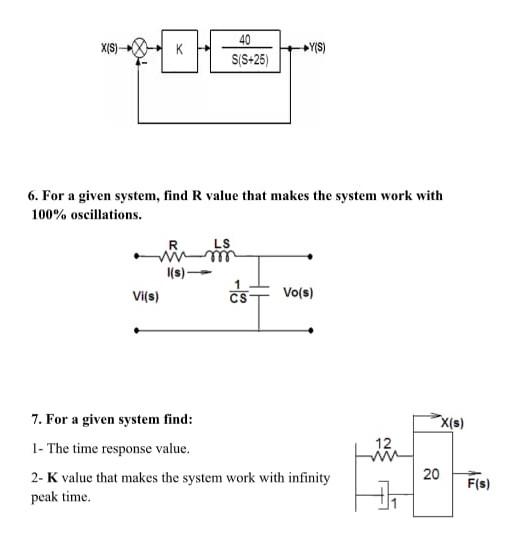 Solved 6. For a given system, find R value that makes the | Chegg.com