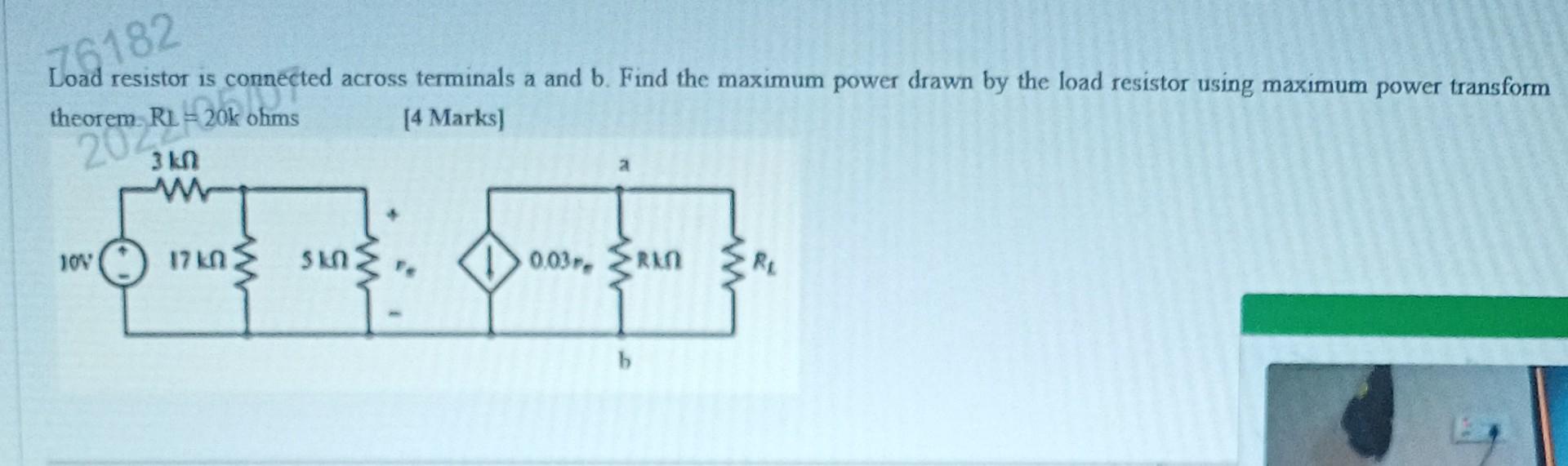 Solved 775182 Load resistor is connected across terminals a | Chegg.com